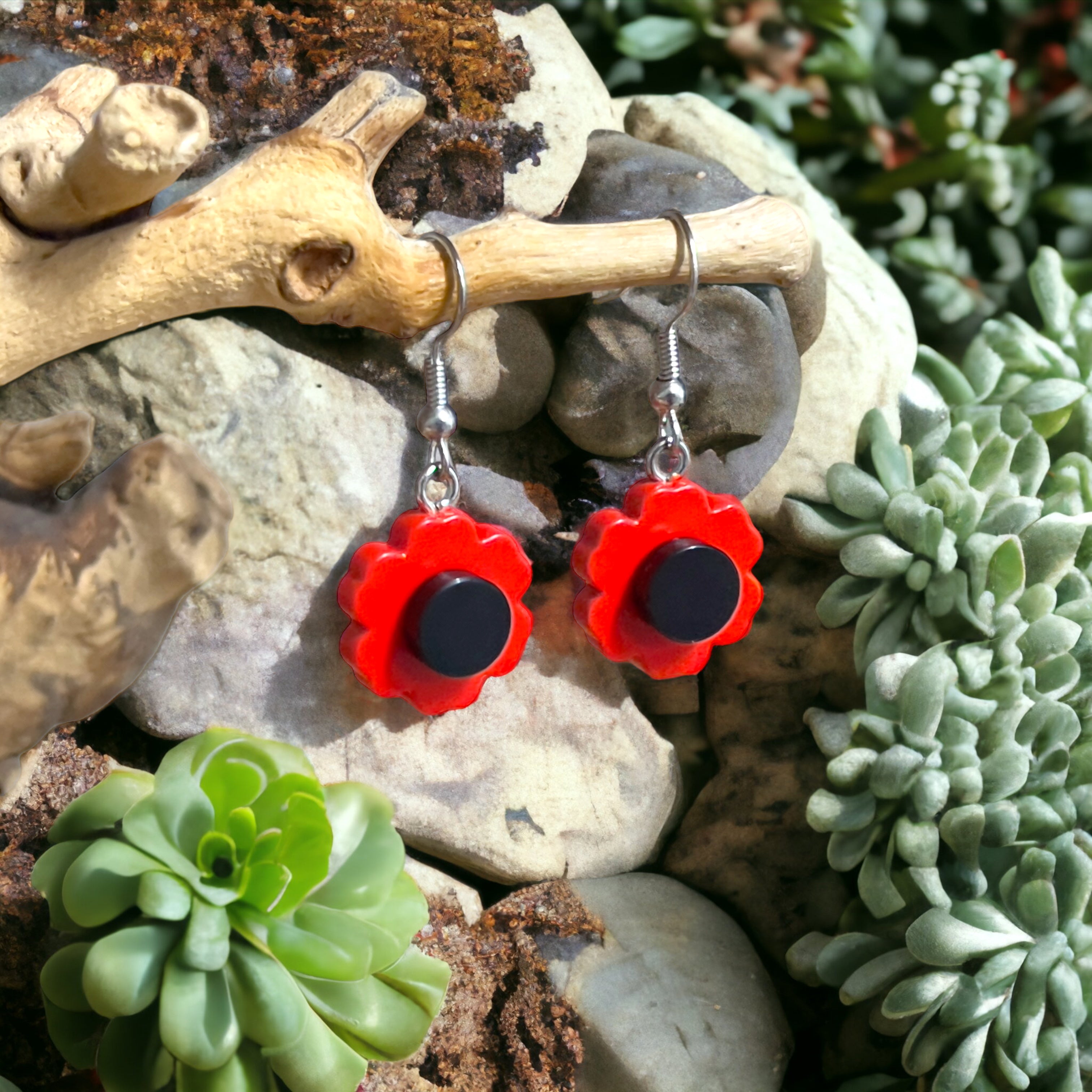 Lego® Earrings - Poppies – Brick Nic